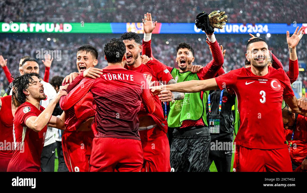 Dortmund - Turkey players celebrate victory during the UEFA EURO 2024 ...