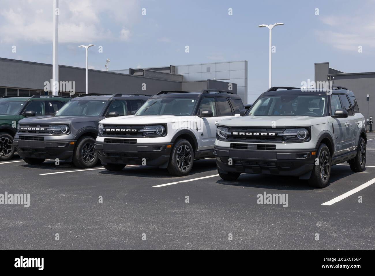Plainfield - June 16, 2024: Ford Bronco display at a dealership. Ford ... Plainfield - June 16, 2024: Ford Bronco display at a dealership. Ford ...