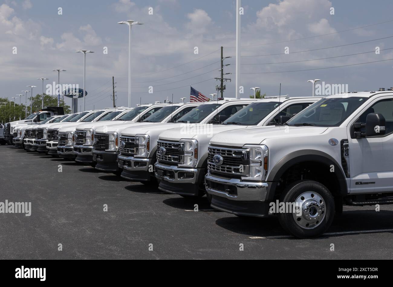 Plainfield - June 16, 2024: Ford Truck medium duty display at a ... Plainfield - June 16, 2024: Ford Truck medium duty display at a ...