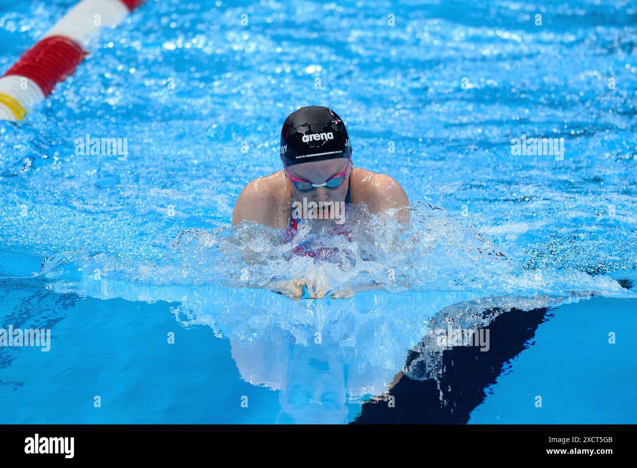 INDIANAPOLIS, IN - JUNE 17: Lydia Jacoby competes in the Women's 100 ...