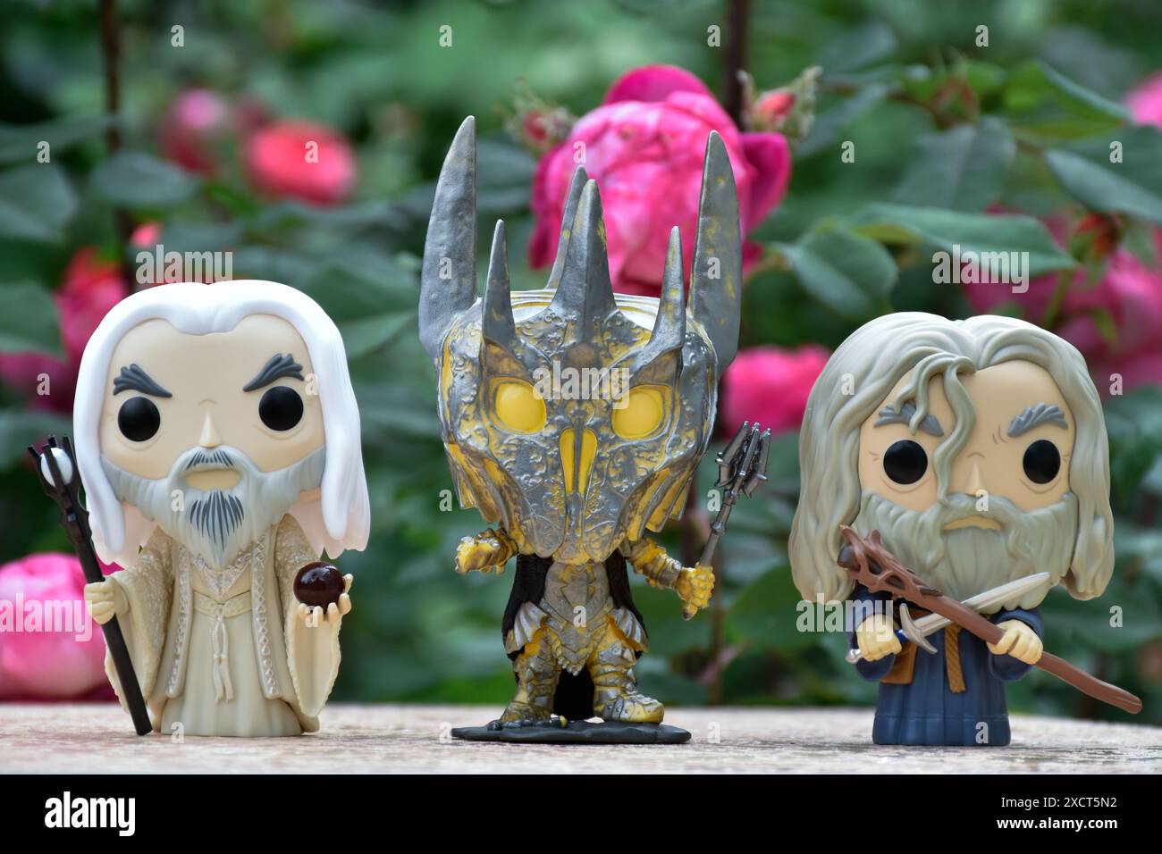 Funko Pop action figures of Saruman the White, Sauron and Gandalf the ...