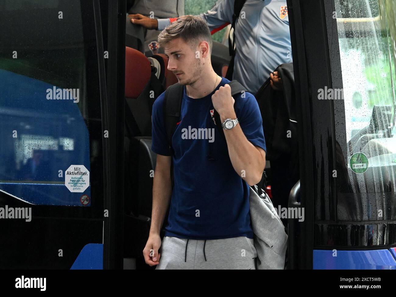 Hamburg, Germany. 18th June, 2024. Josip Stanisic of Croatia arrive at ...