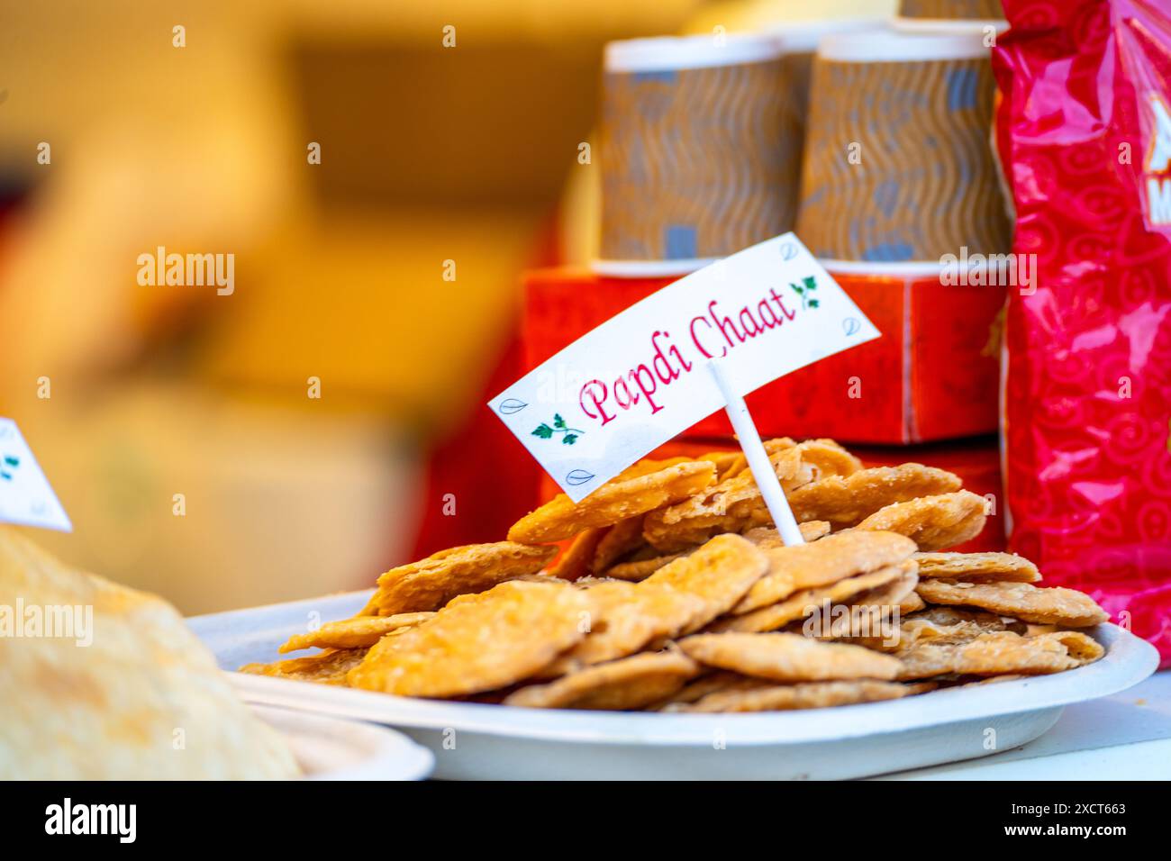 Papdi chaat a popular indian street food snack with the food and a name ...