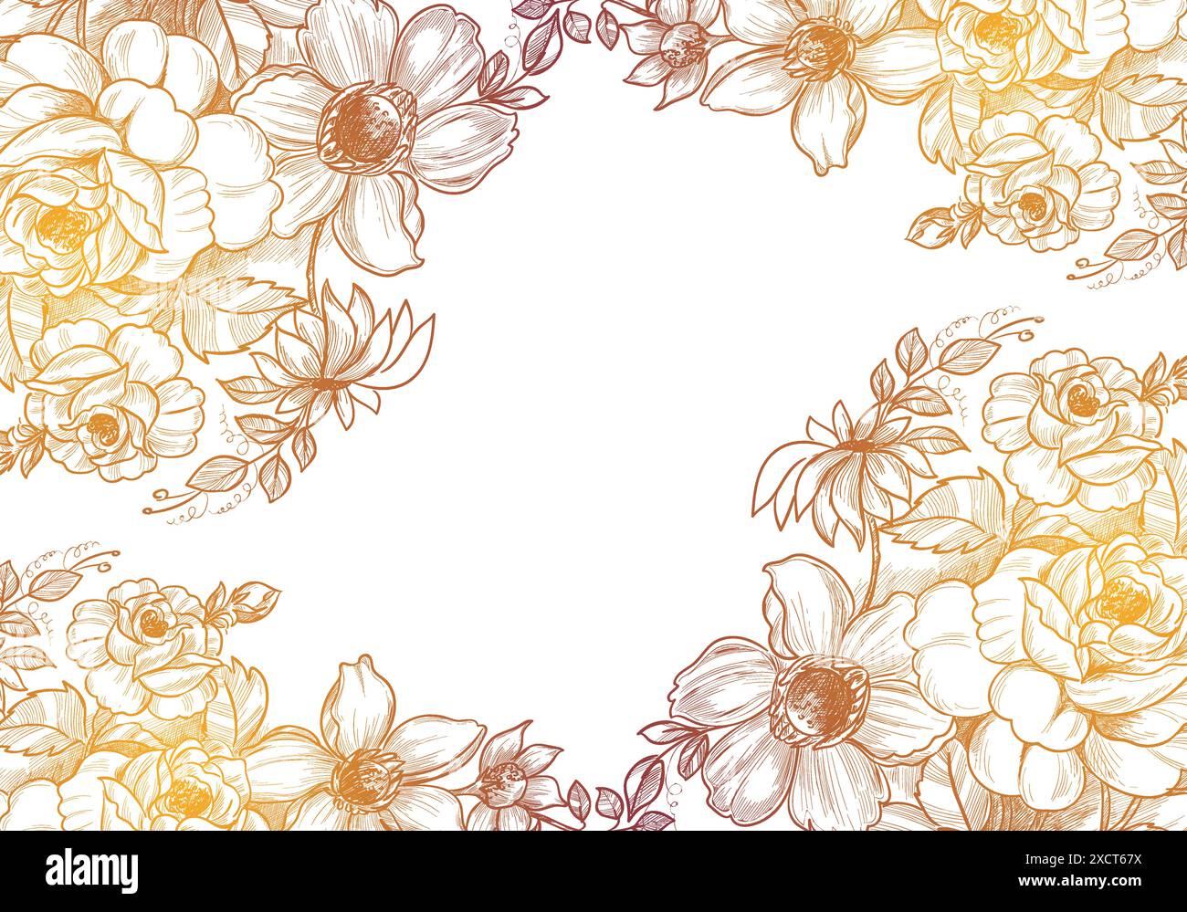 Hand drawn decorative sketch floral background Stock Vector Image & Art ...