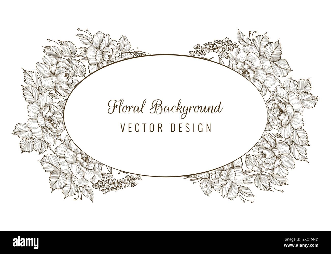 Elegant decorative sketch floral card frame background Stock Vector ...