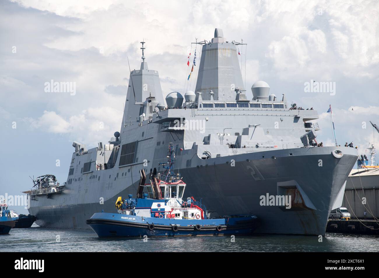 Gdynia, Poland. 18 June 2024. US Navy a San Antonio-class amphibious transport dock USS New York ...