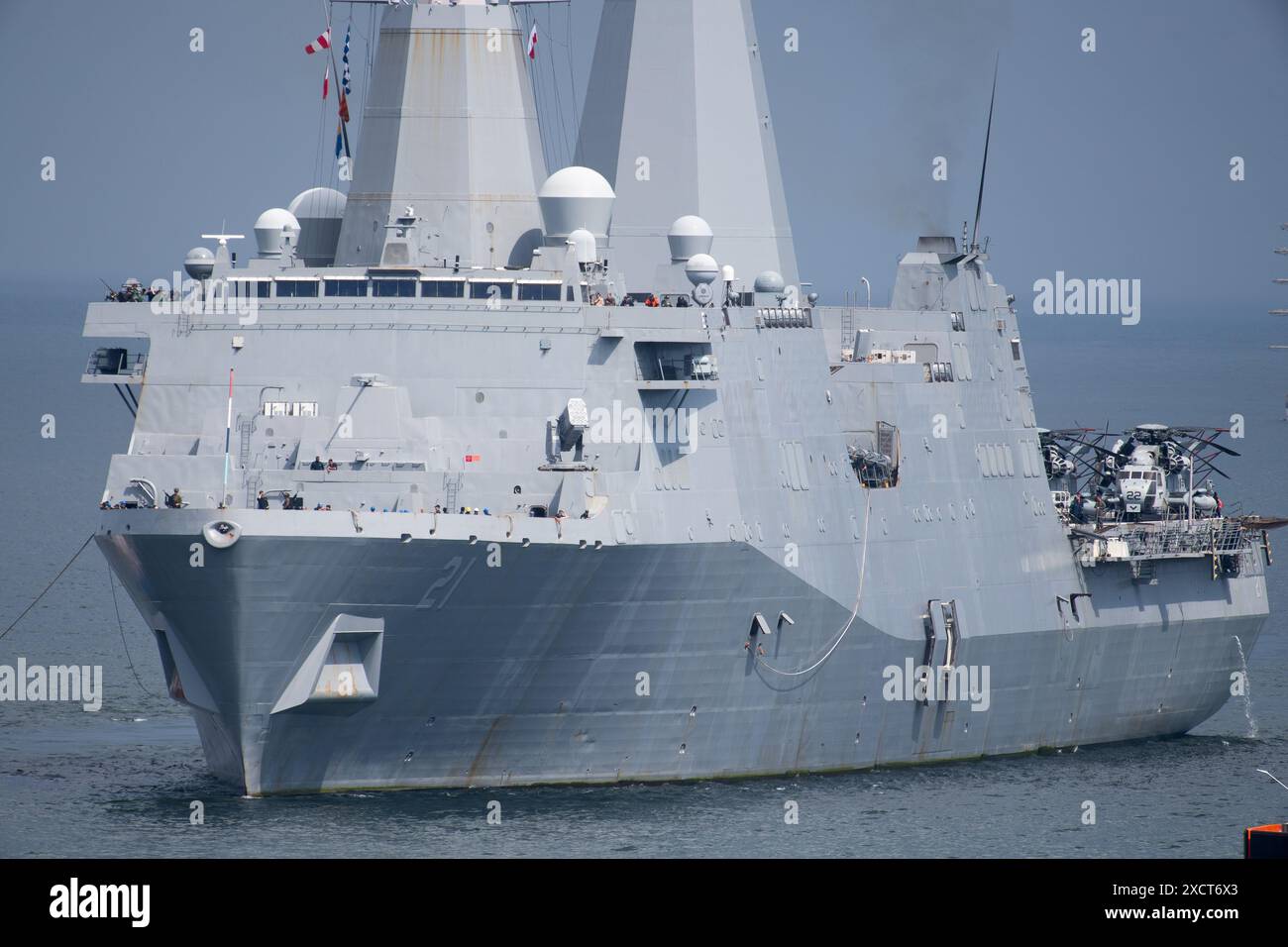 Gdynia, Poland. 18 June 2024. US Navy a San Antonio-class amphibious transport dock USS New York ...