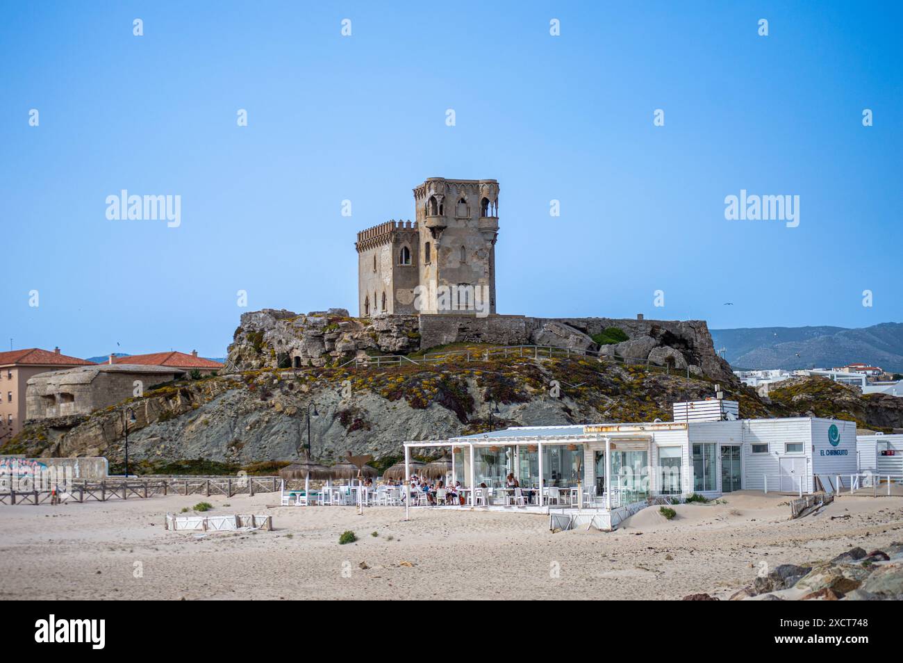 TARIFA, SPAIN - MAY 25, 2024: Tarifa city and Castle of Santa Catalina ...