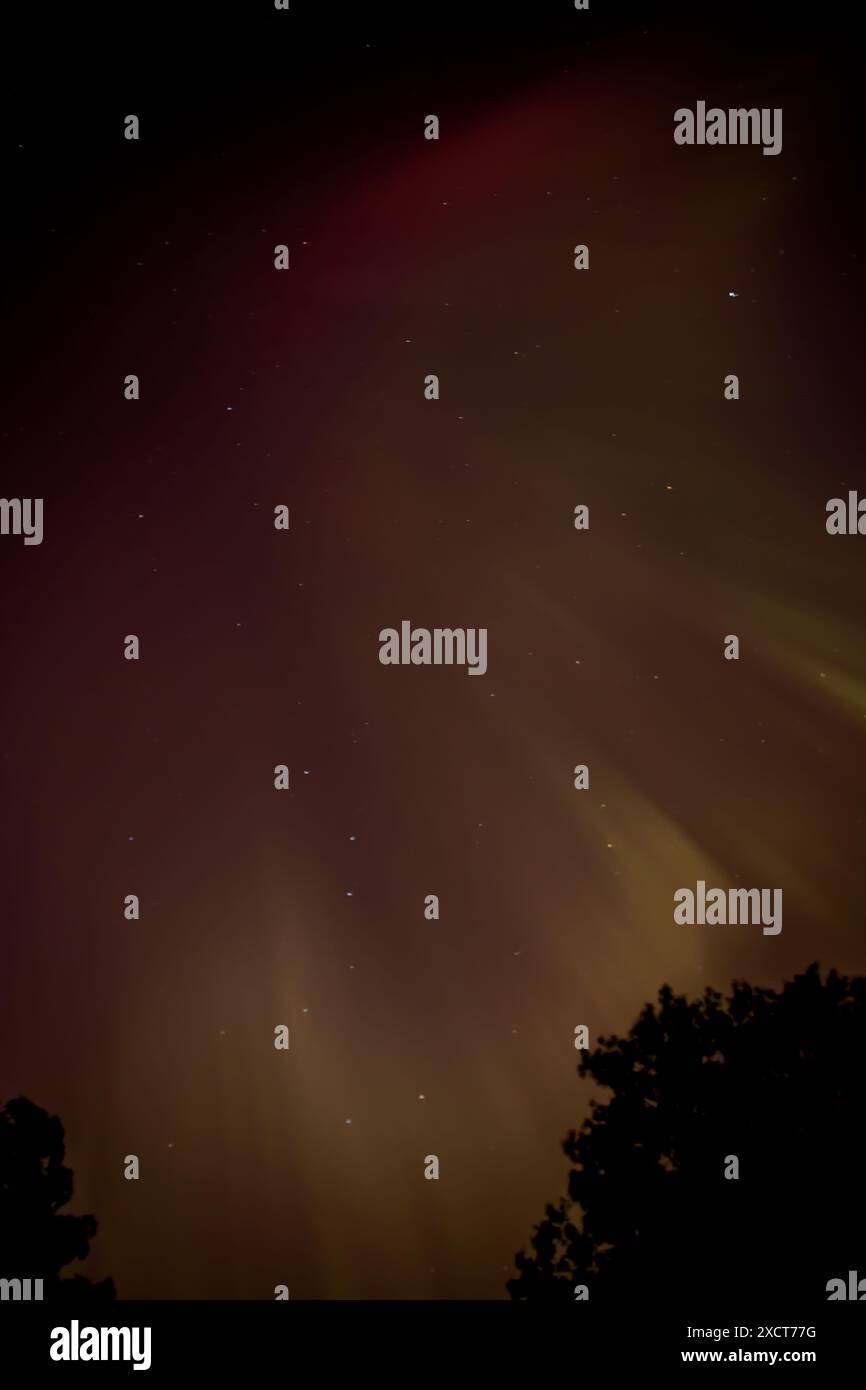 Colorful northern lights in the night sky in Iowa Stock Photo - Alamy