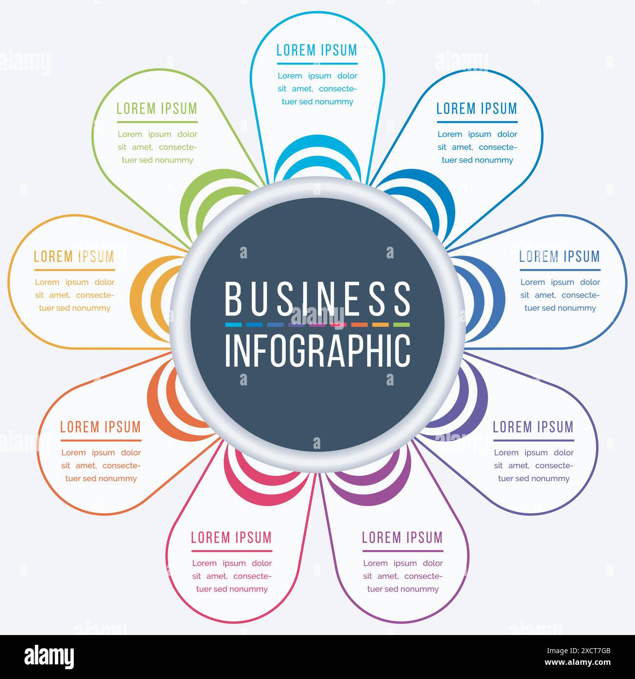 Infographic design 9 Steps, objects, elements or options business ...