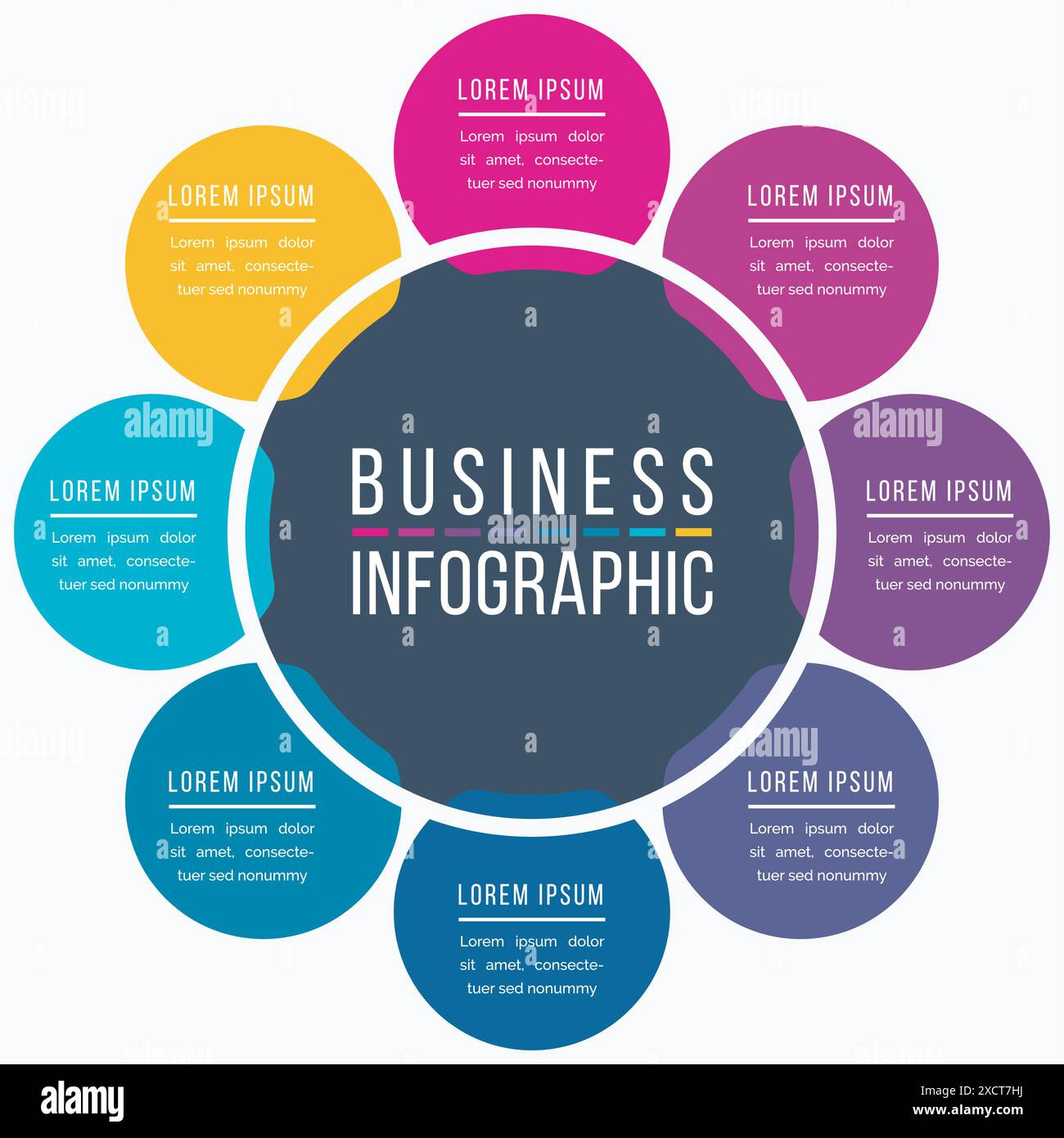 Circle Infographic design 8 steps, objects, options or elements ...