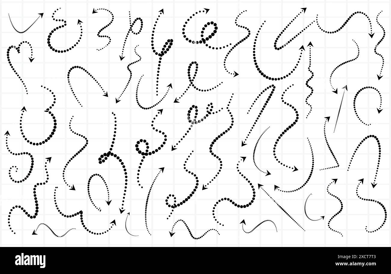 Hand drawn creative dotted arrow set design Stock Vector Image & Art ...