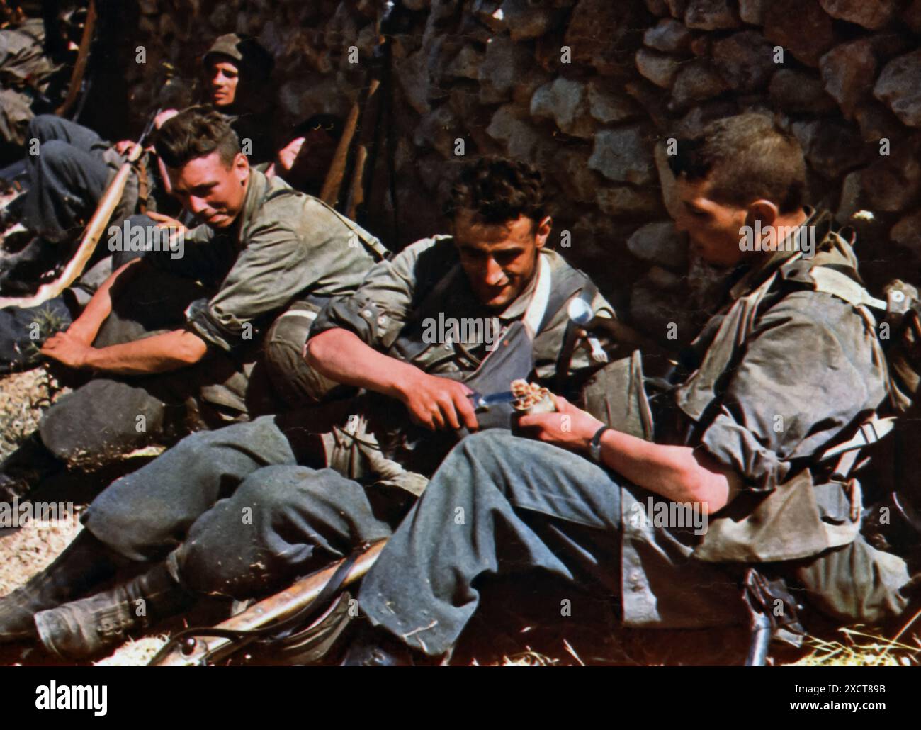A photograph shows German soldiers taking a break during the Battle of ...