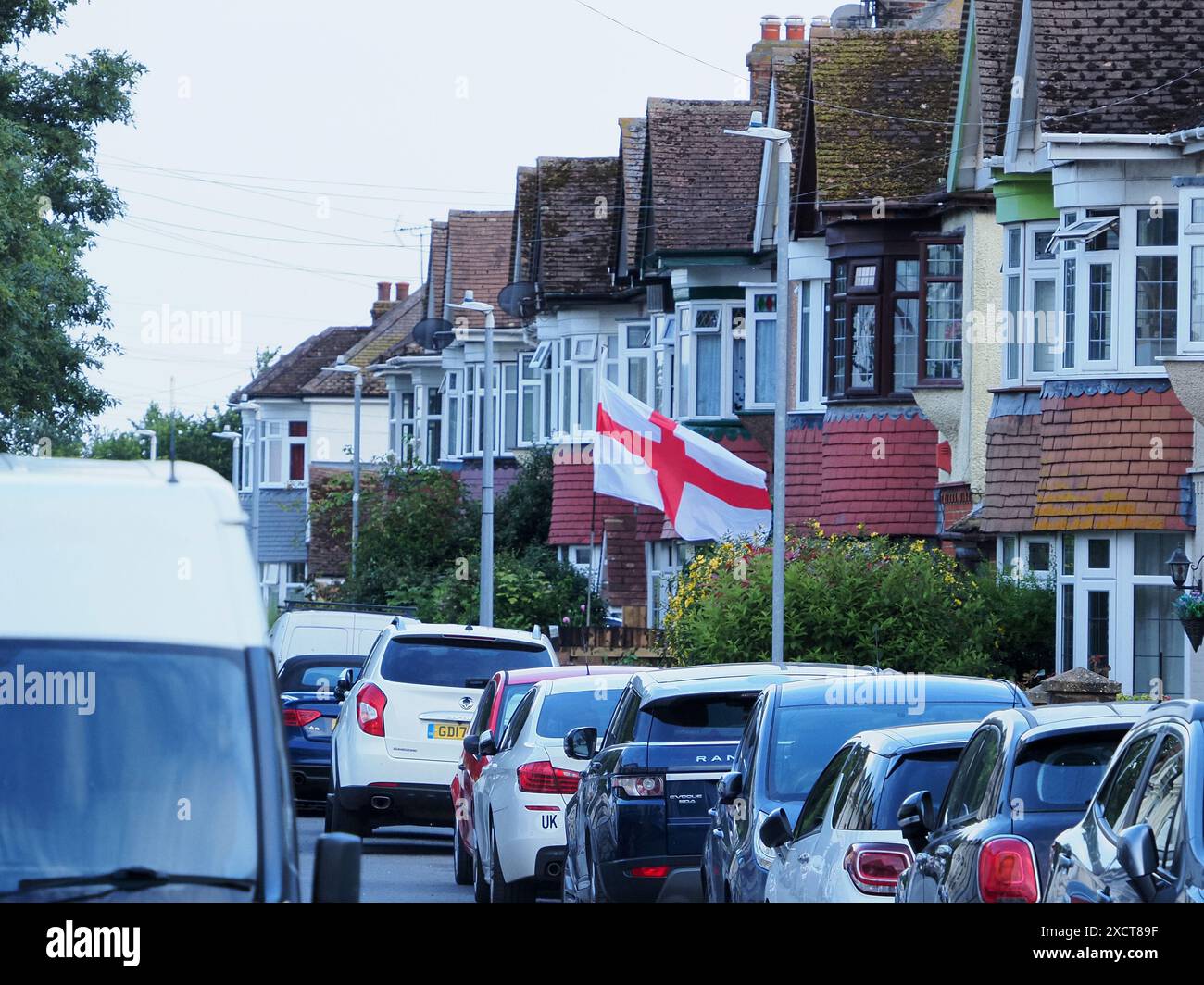 Sheerness, Kent, UK. 17th June, 2024. A large England flag seen flying ...