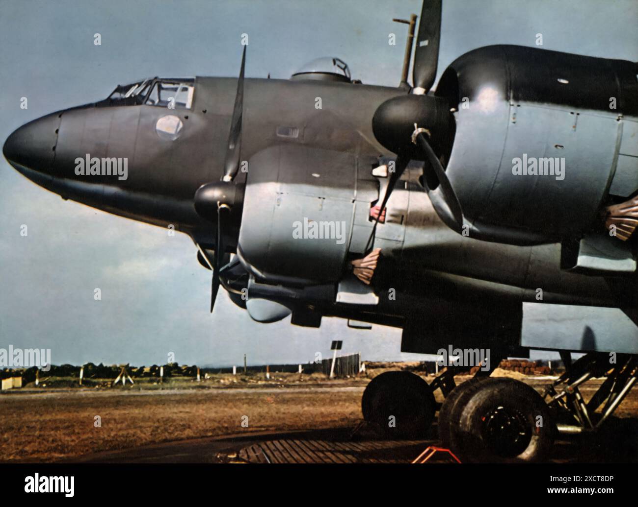 A photograph shows a German aircraft from the Luftwaffe (German ...