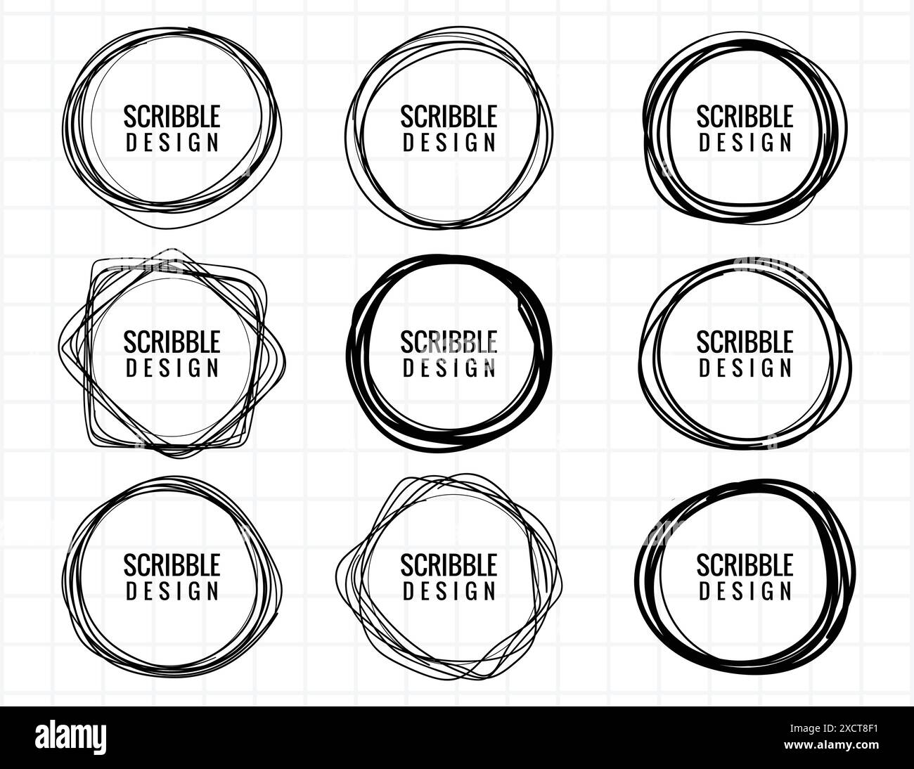 Hand drawn scribble circle set design Stock Vector Image & Art - Alamy