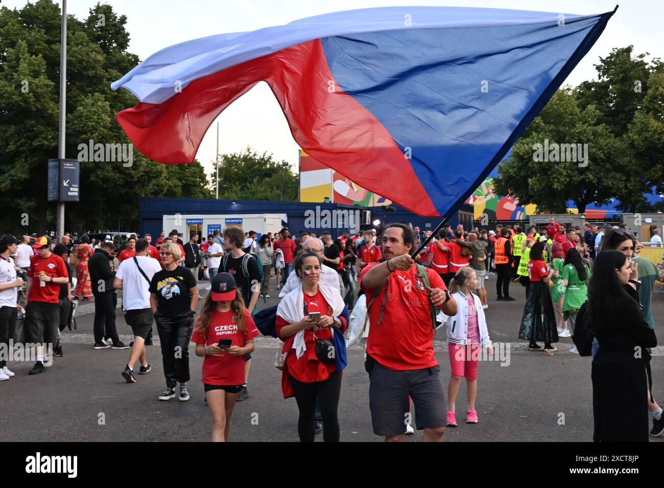 Lipsko, Germany. 18th June, 2024. Czech football fans in action prior ...