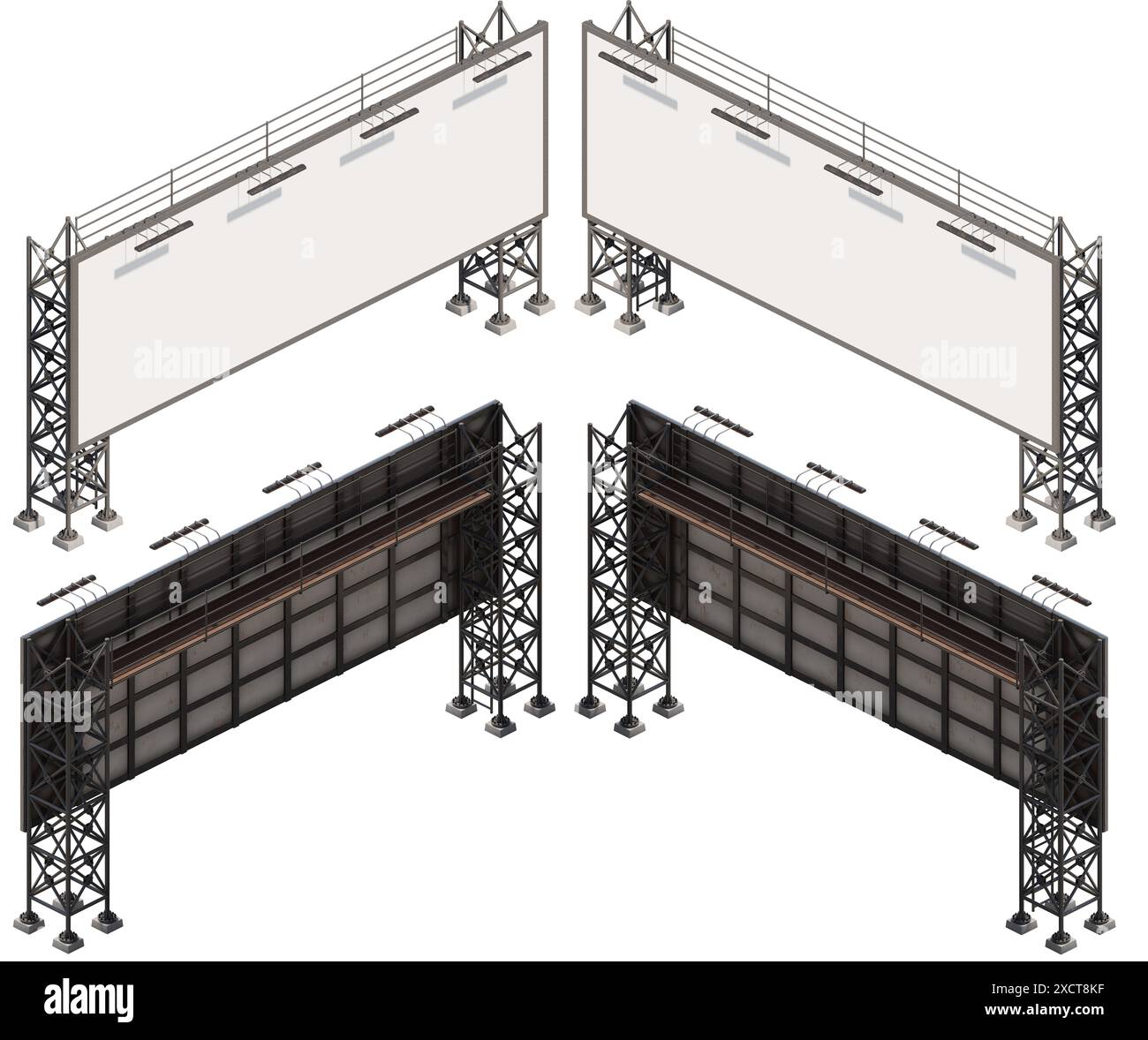 3d render illustration of a advertising billboard mockup. Marketing ...