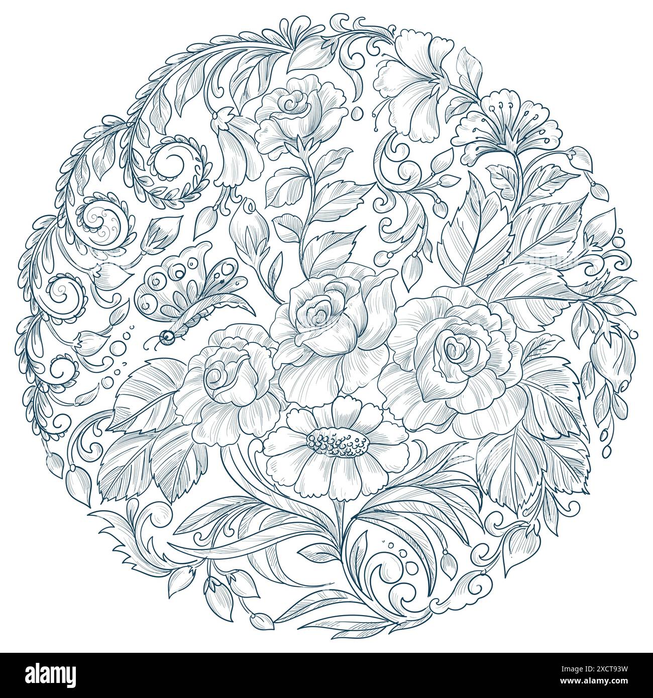 Circular floral design Cut Out Stock Images & Pictures - Alamy