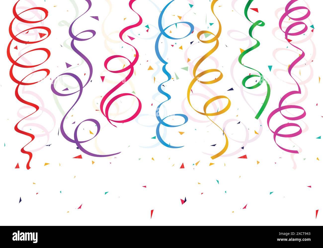 Realistic colorful confetti ribbons set design Stock Vector Image & Art ...