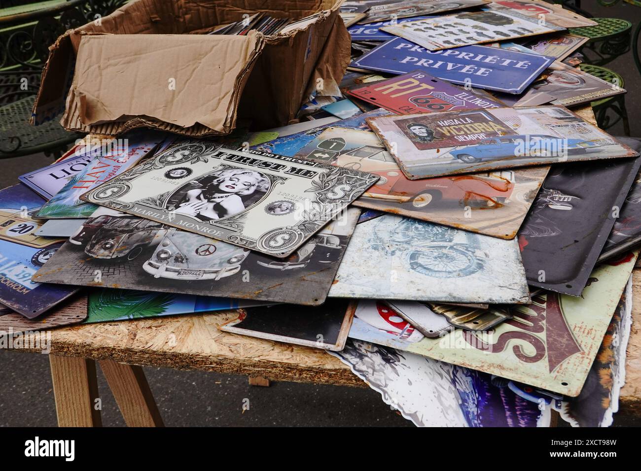 Collection of various plates, signs, for automobiles with various ...