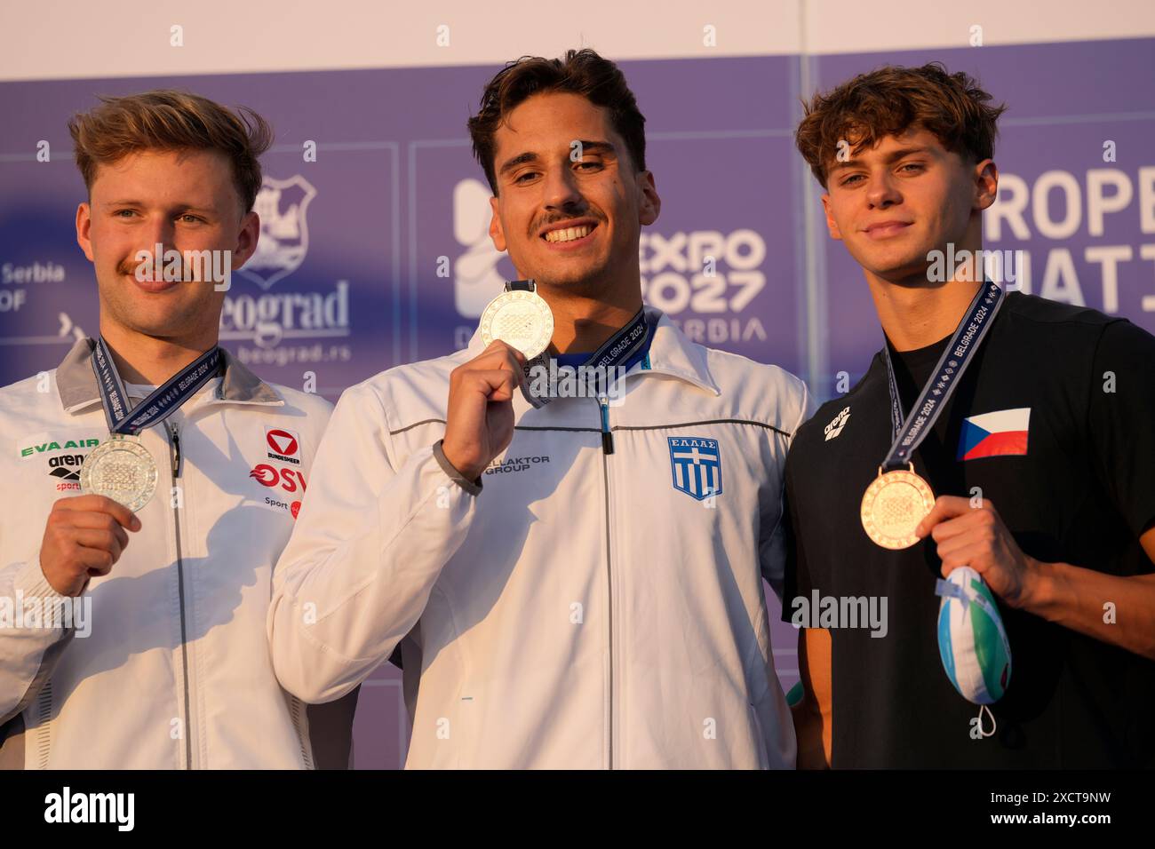 From left: second placed Simon Bucher of Austria, winner Stergios ...