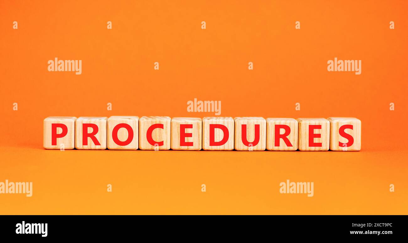 Procedures symbol. Concept word Procedures on beautiful wooden blocks ...