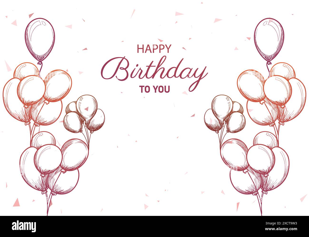 Hand drawn birthday with celebration balloons sketch background Stock ...