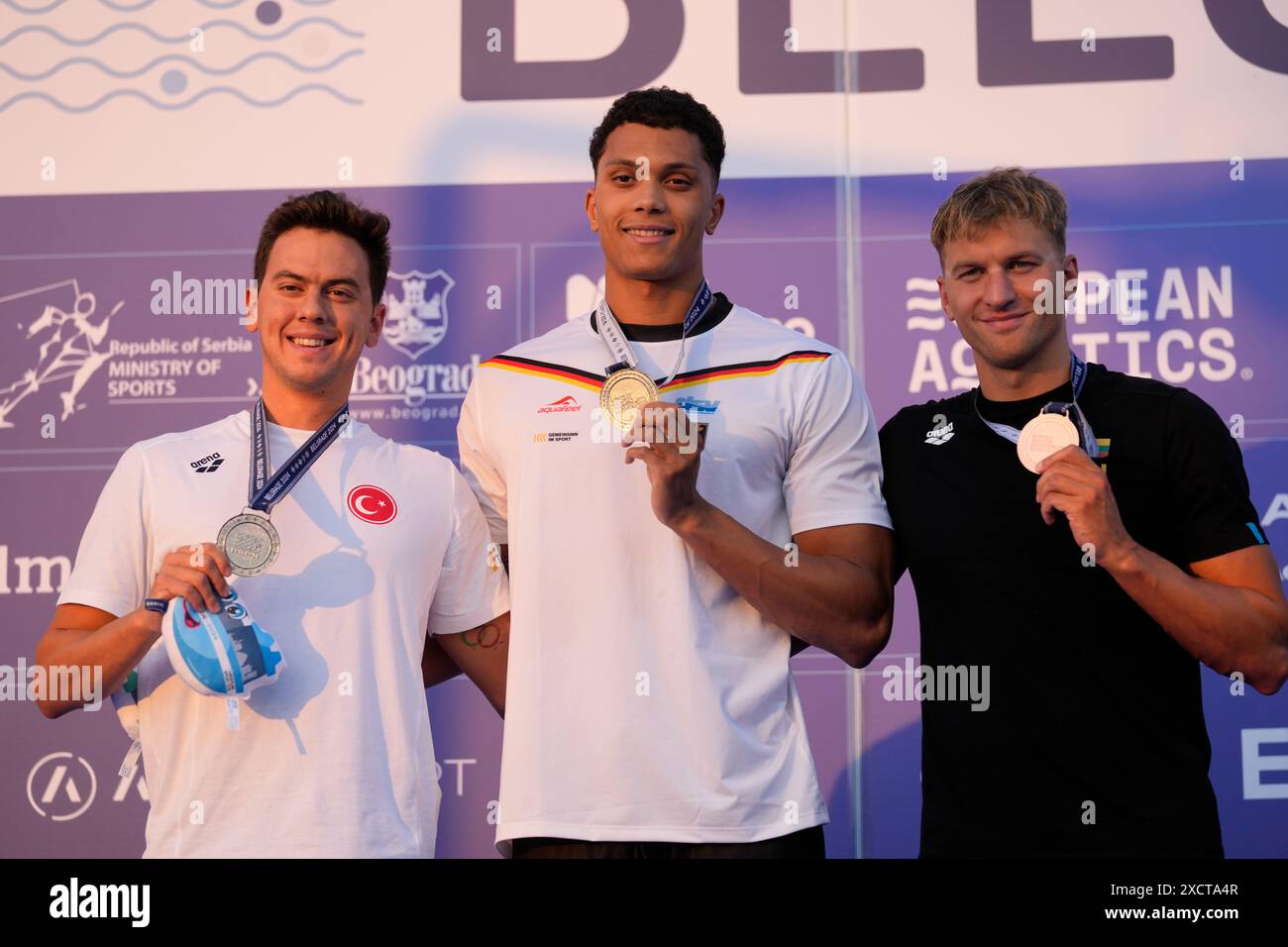 From left: second placed Berkay Omer Ogretir of Turkey, winner Germany ...