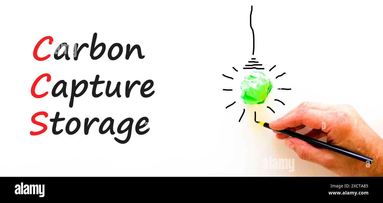 CCS Carbon capture storage symbol. Concept words CCS Carbon capture ...