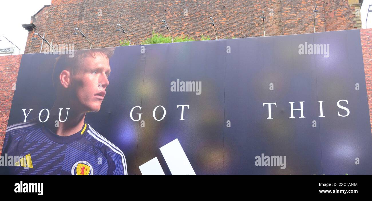 A billboard in Manchester UK shows MUFC footballer Scott McTominay with ...