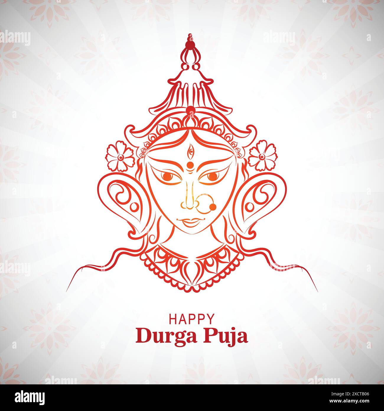Indian festival happy durga pooja card background Stock Vector Image ...