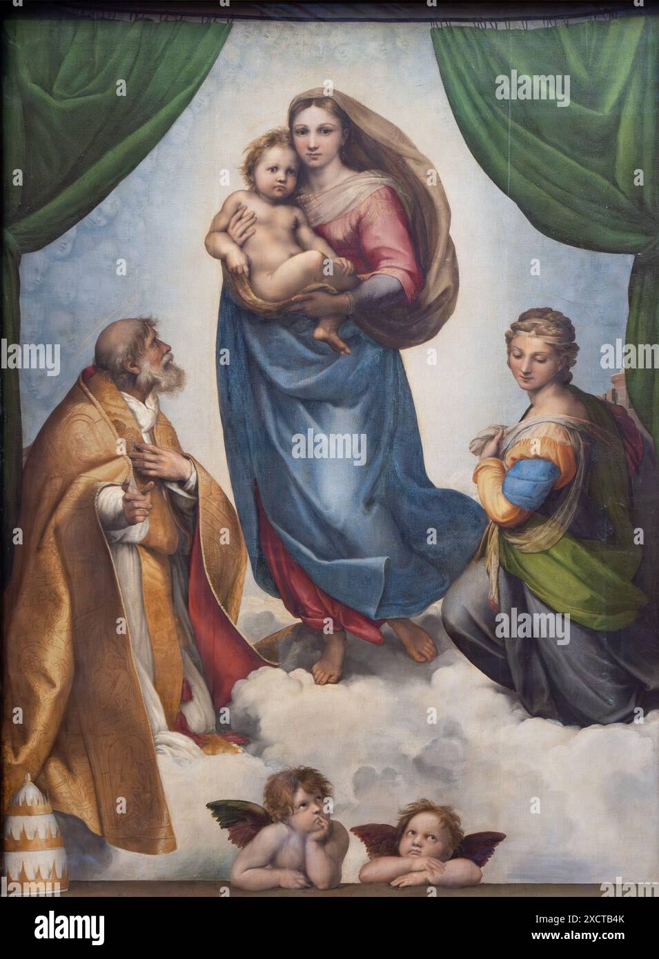 Painting named the Sistine Madonna, also called the Madonna di San ...