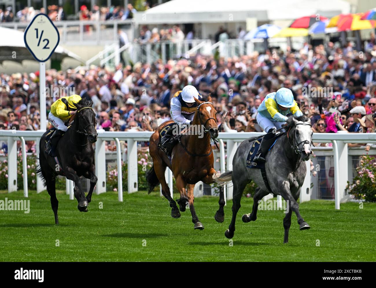Ascot, UK. 18 June, 2024. Charyn ridden by J Silvestre De Sousa wins ...