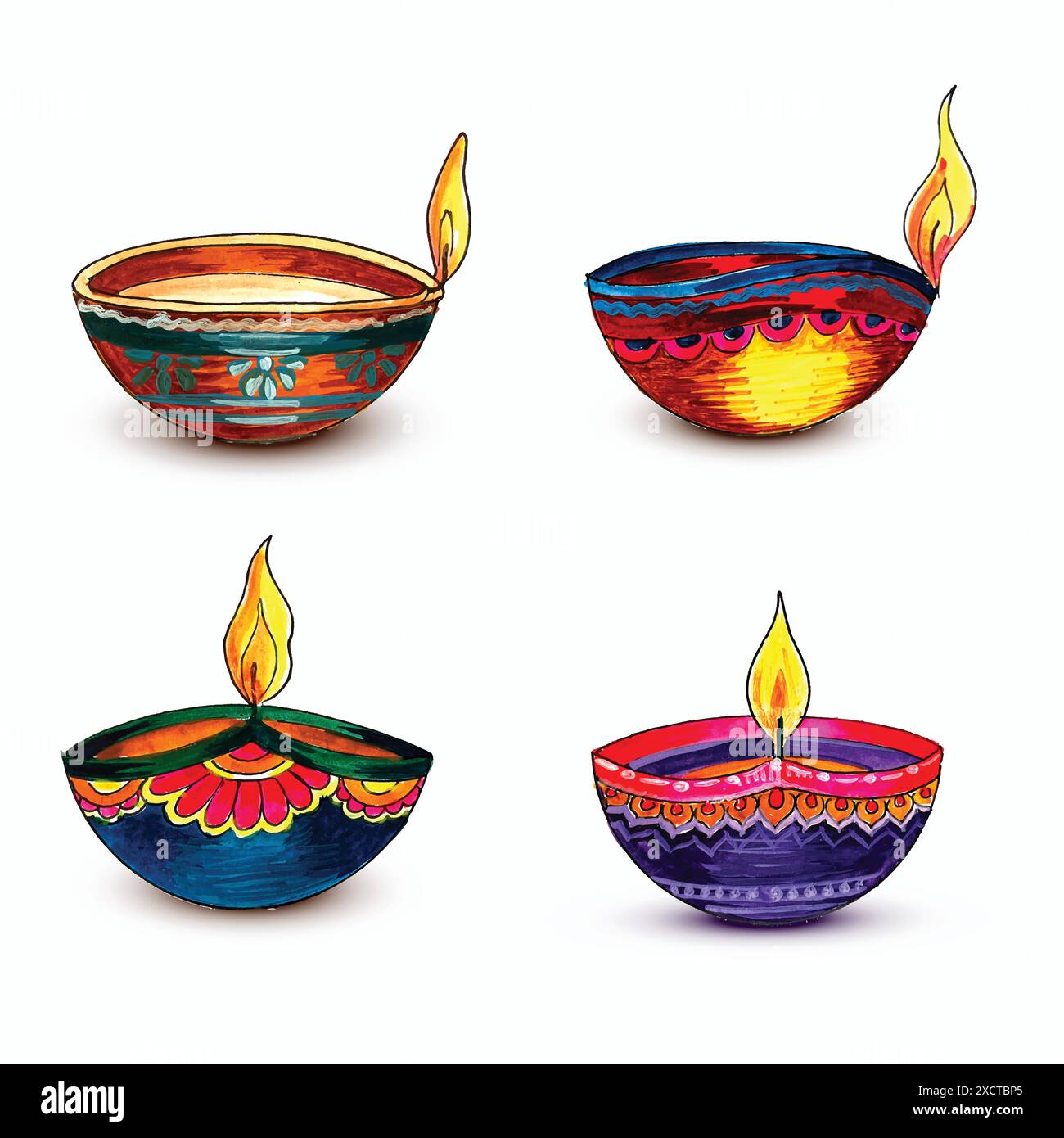 Diya set Cut Out Stock Images & Pictures - Alamy