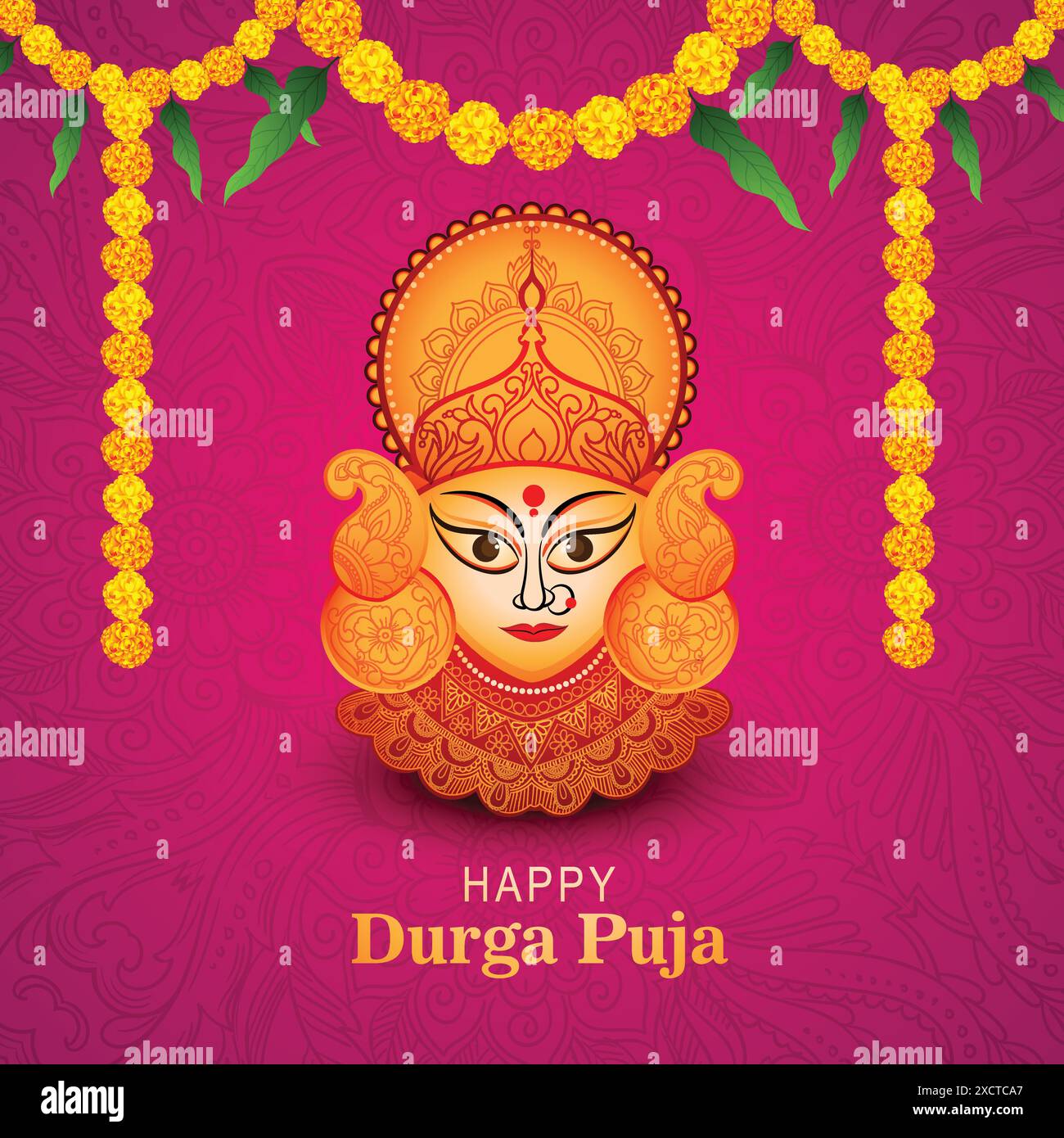 Happy durga pooja indian festival card colorful background Stock Vector ...