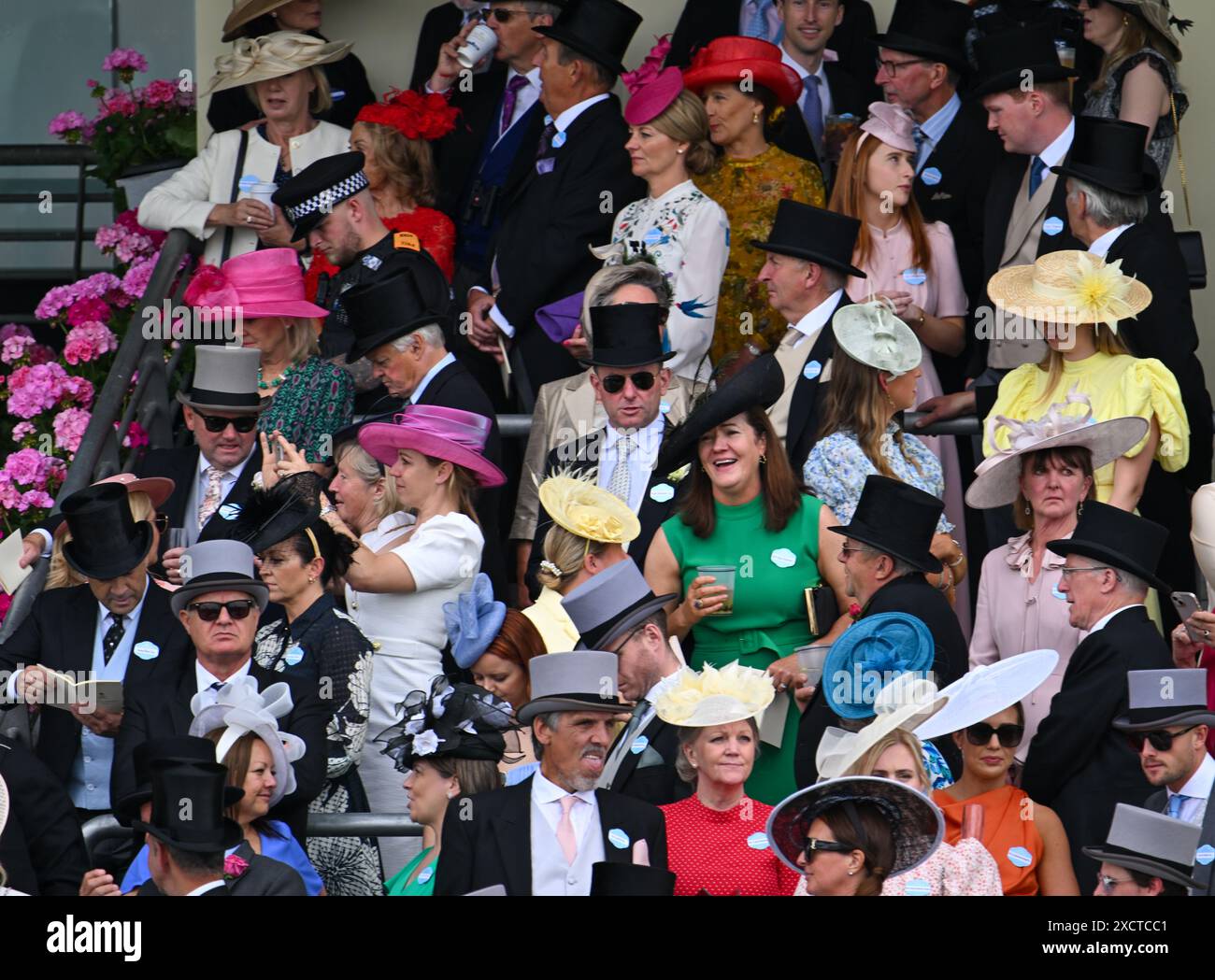 Ascot, UK. 18 June, 2024. Racegoers in the Royal Enclosure on day one ...