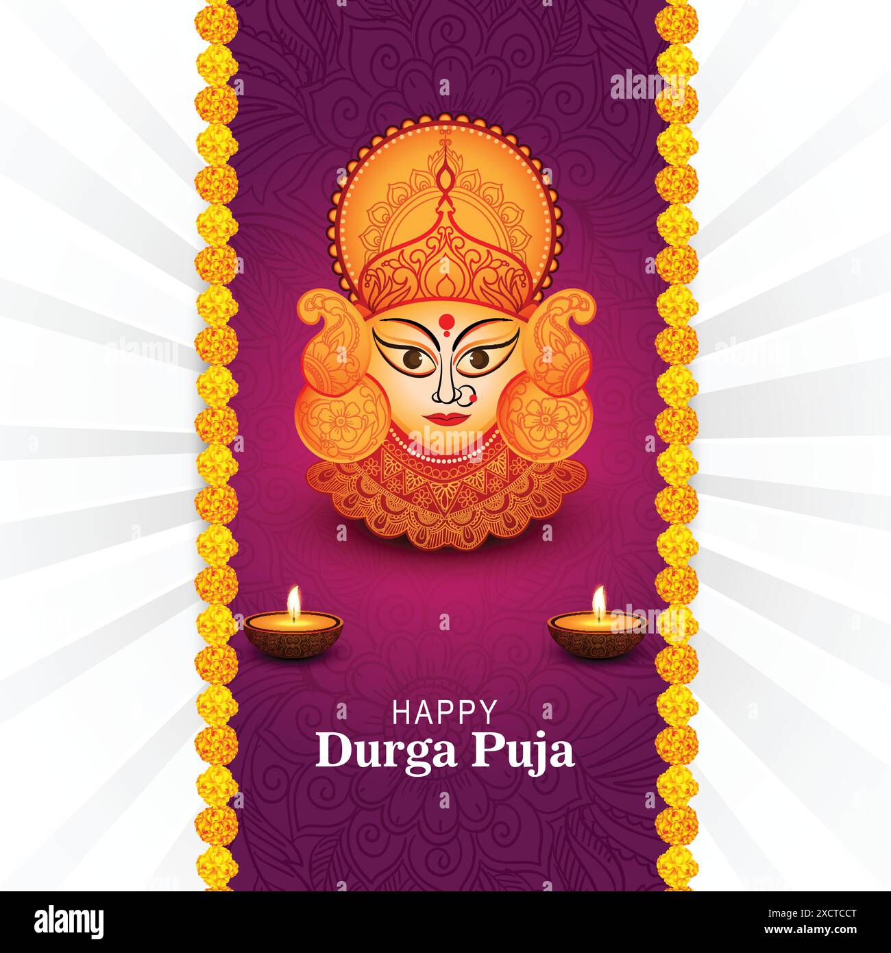 Happy durga pooja indian Stock Vector Images - Alamy