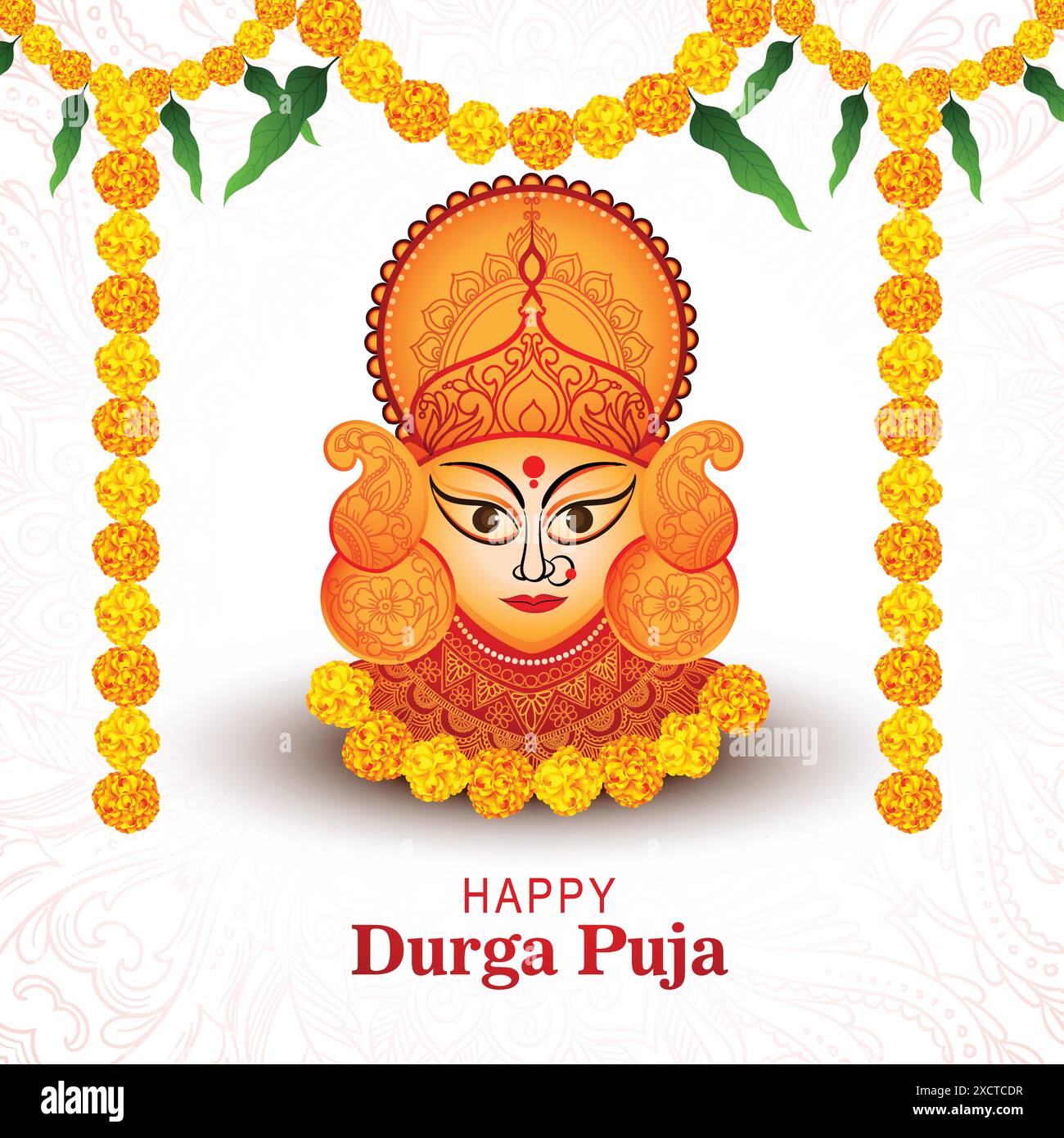 Decorative flower for happy durga pooja indian festival card background ...