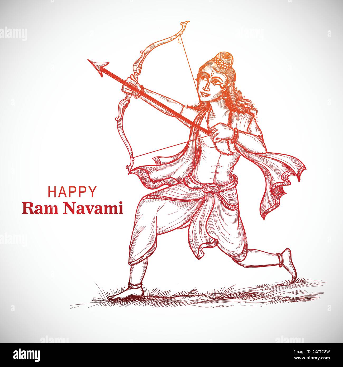 Hnad draw sketch lord Rama with arrow killing Ravana in Navratri ...