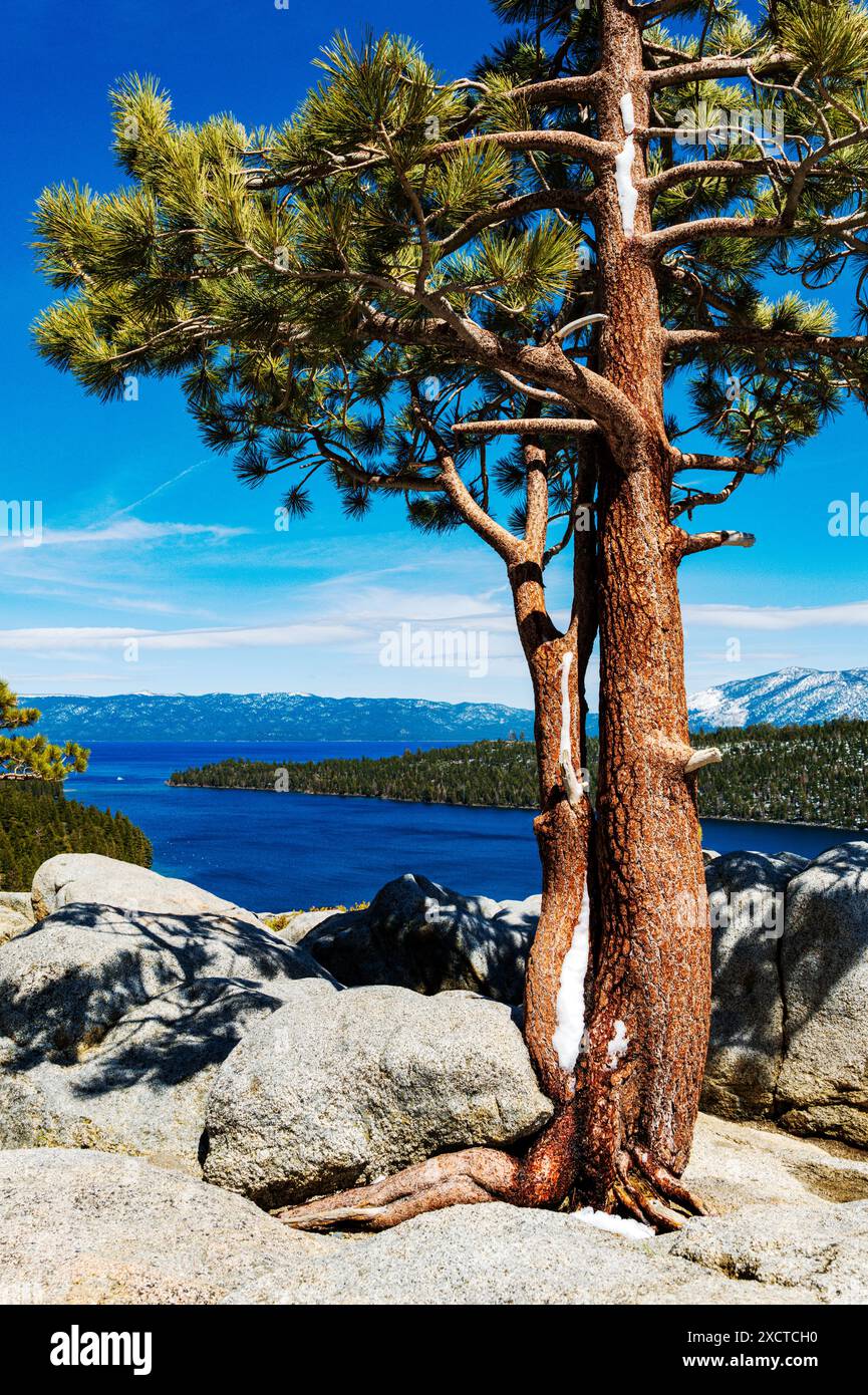 Emerald Bay viewed from Inspiration Point; Lake Tahoe; California; USA ...