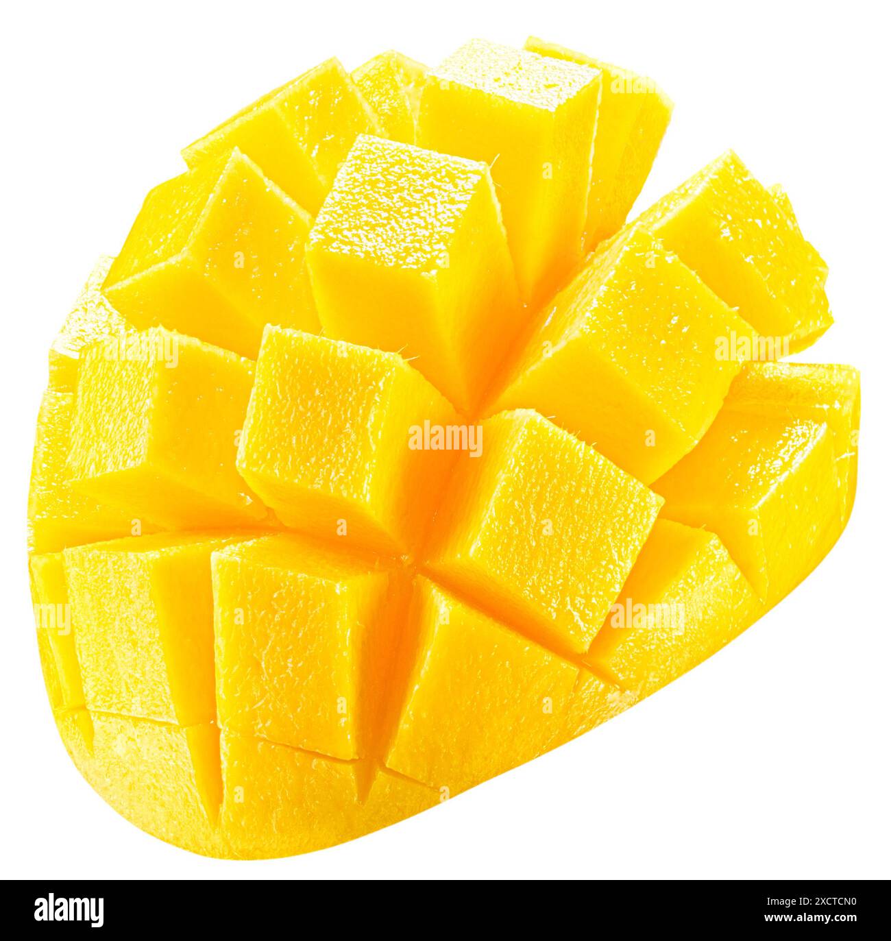 mango cube slices isolated on a white background. Clipping path Stock ...