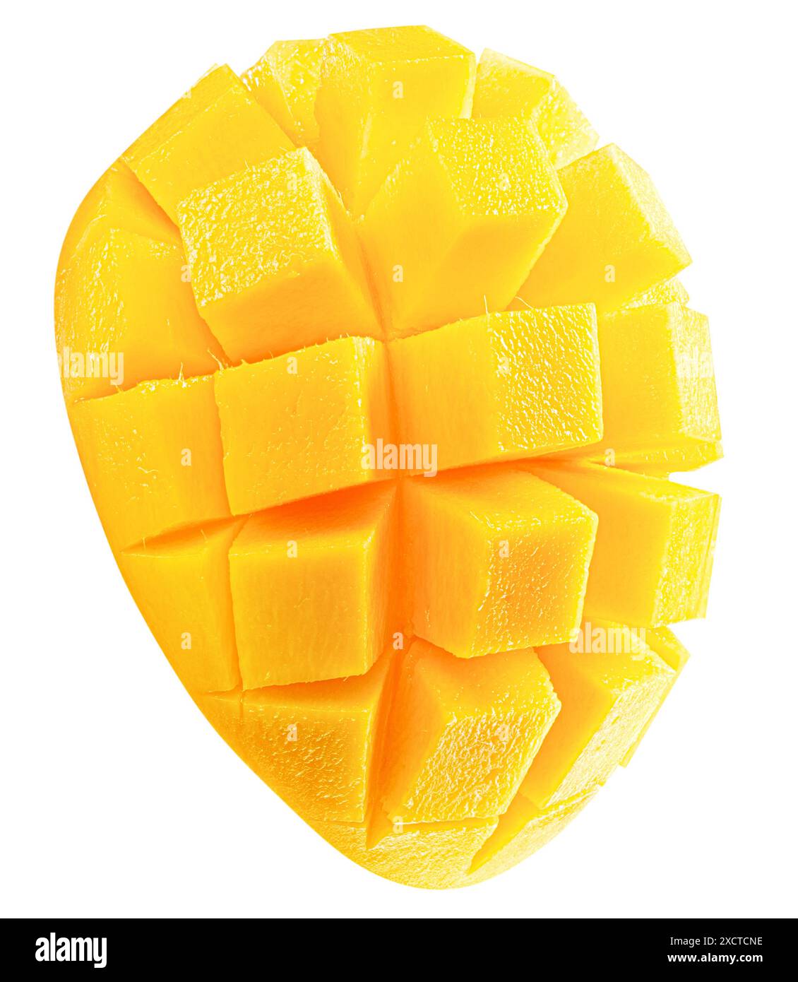 mango cube slices isolated on a white background. Clipping path Stock ...