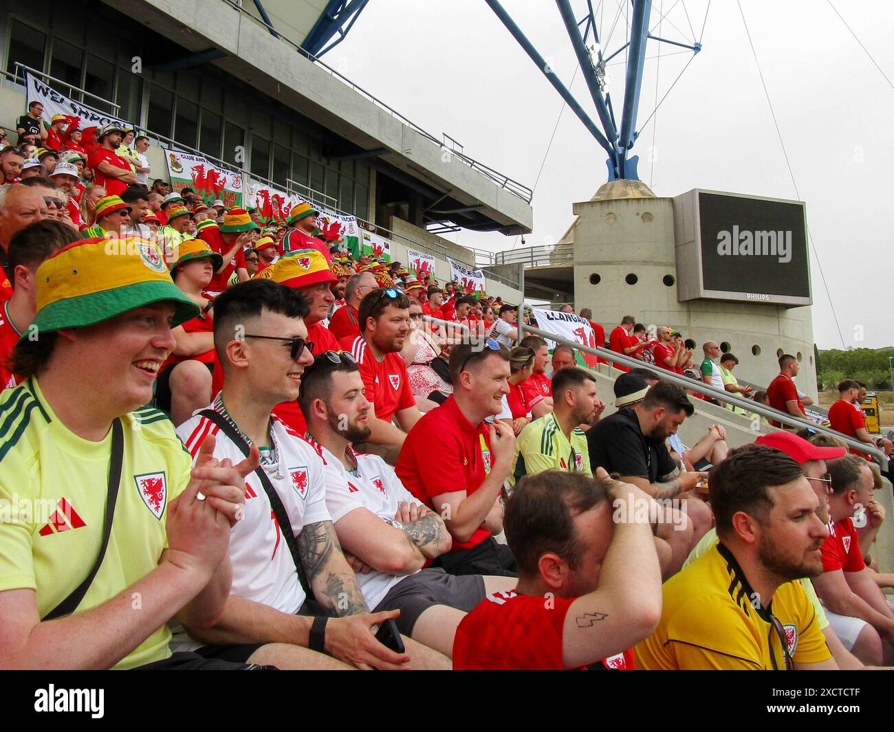 Welsh Football Supporters inside the Estadio Algarve in Faro, Portugal ...