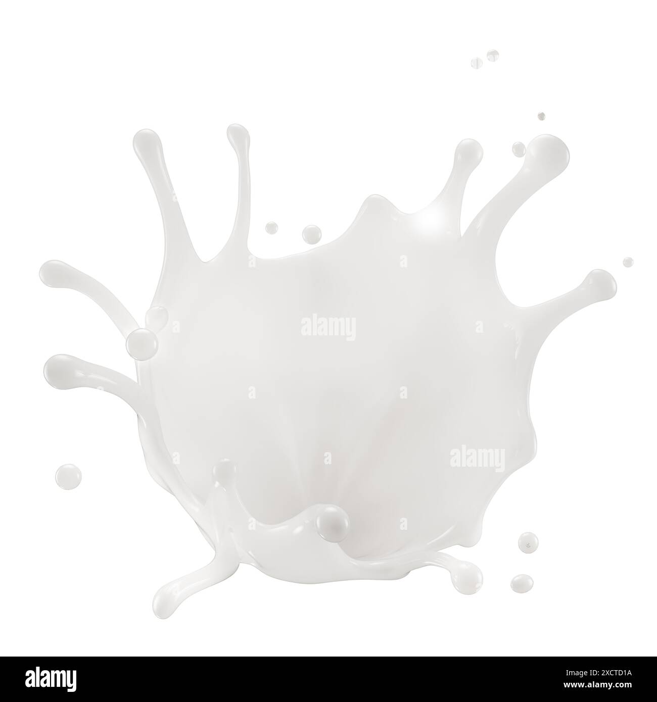 milk splash isolated on a white background. Clipping path. 3d rendering ...