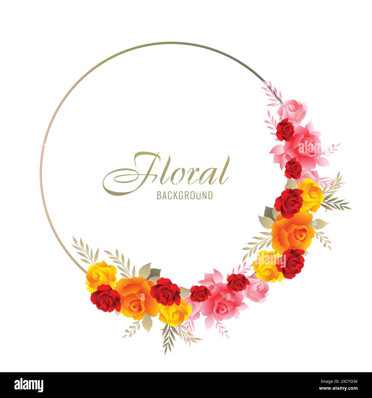 Beautiful decorative colorful wedding floral frame background Stock ...