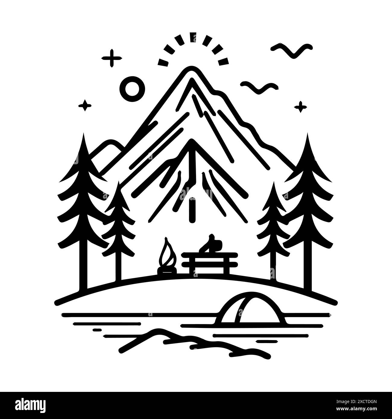 Wildlife adventure journey camping Black and White Stock Photos ...