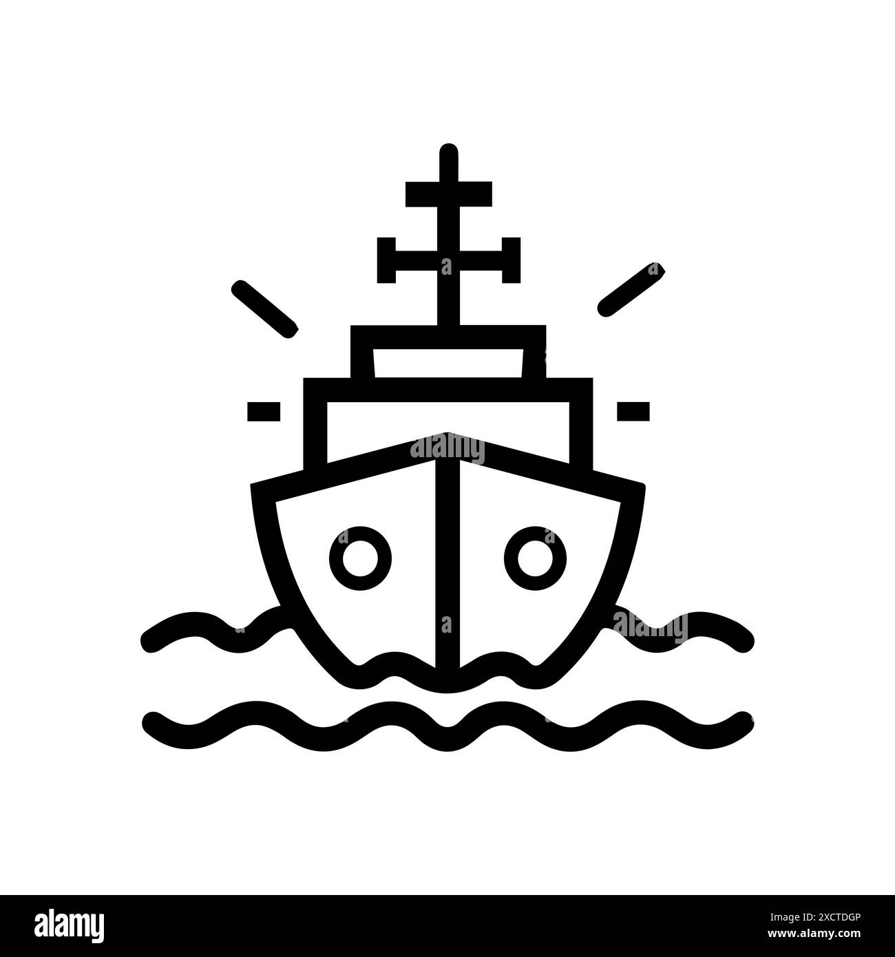 Ship logo or modern line icon. Vector line art and icon design with ...