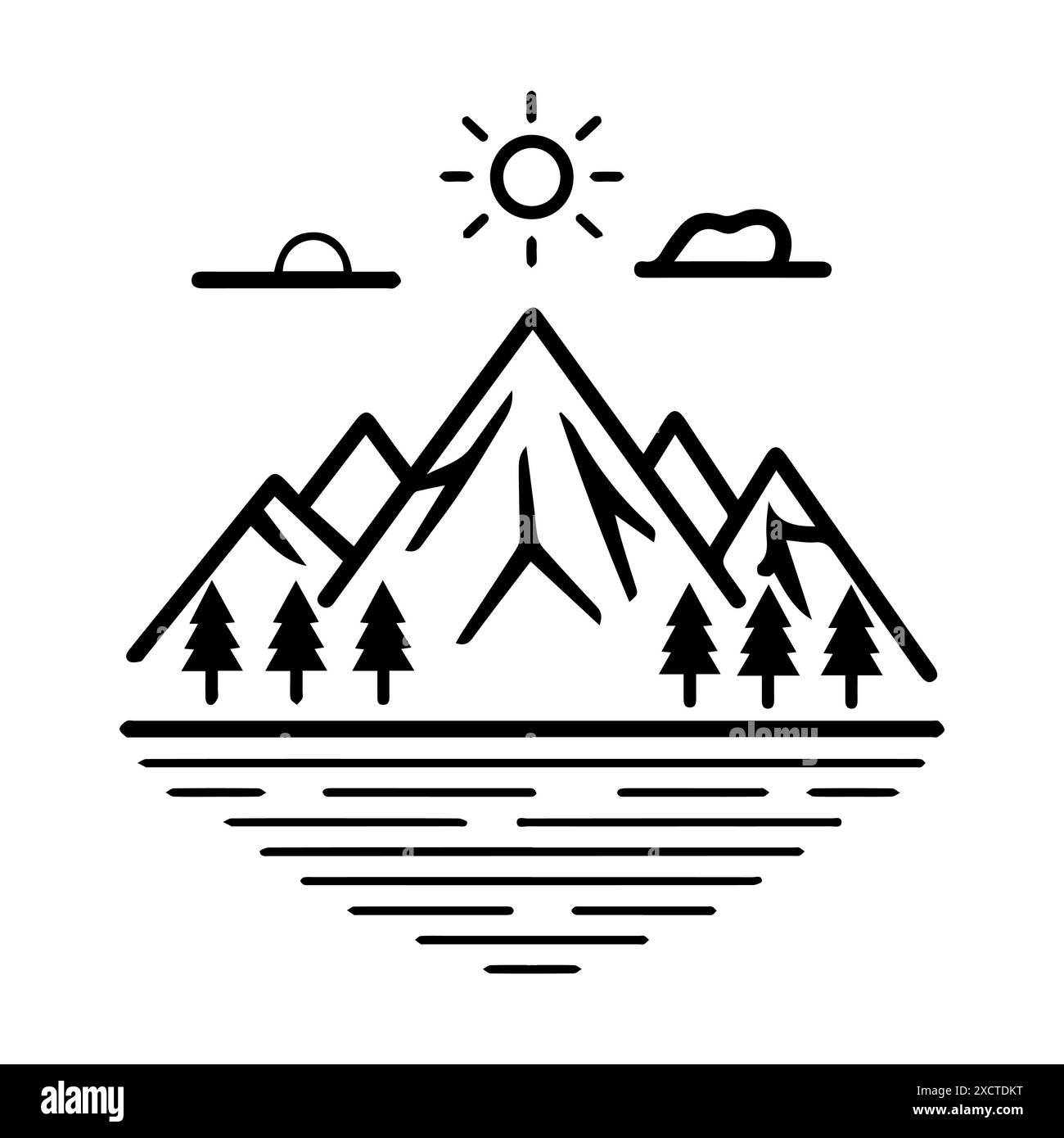 Wild Adventure logo or modern line icon. Vector line art and icon ...