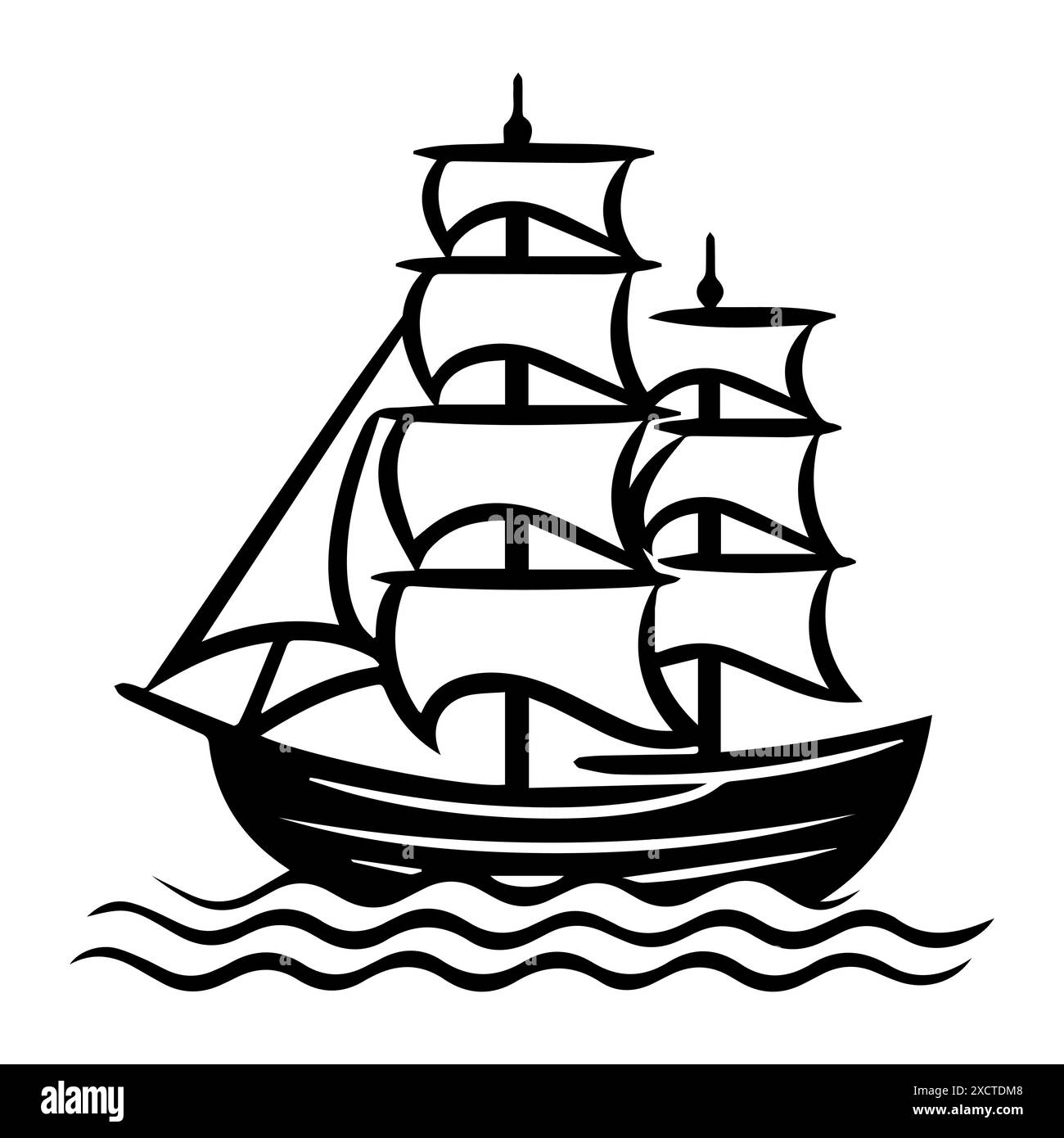 Ship logo or modern line icon. Vector line art and icon design with ...